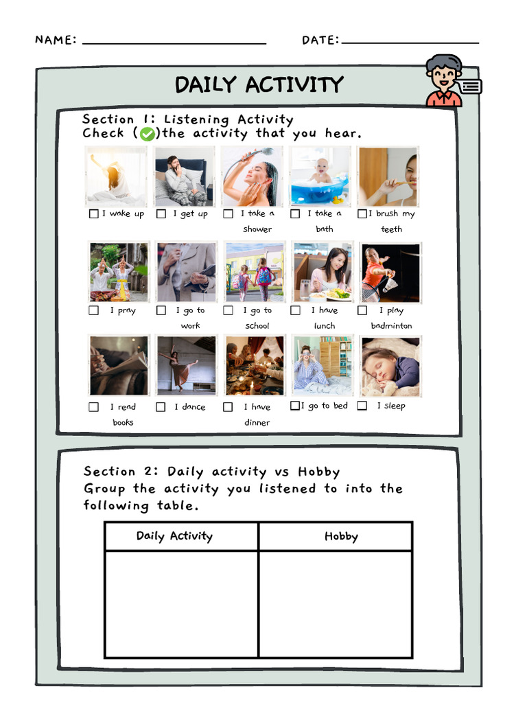 Daily Routine Listening Activity Guide | PDF