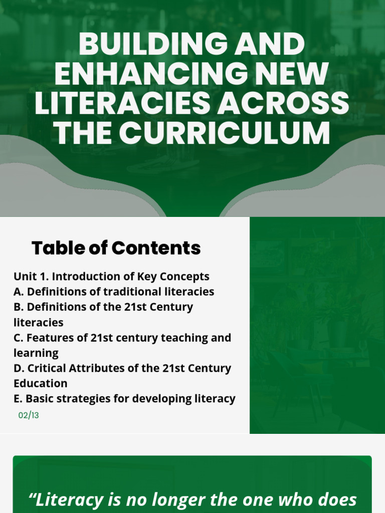 Building and Enhancing New Literacies Across The Curriculum | PDF | Literacy | Differentiated ...