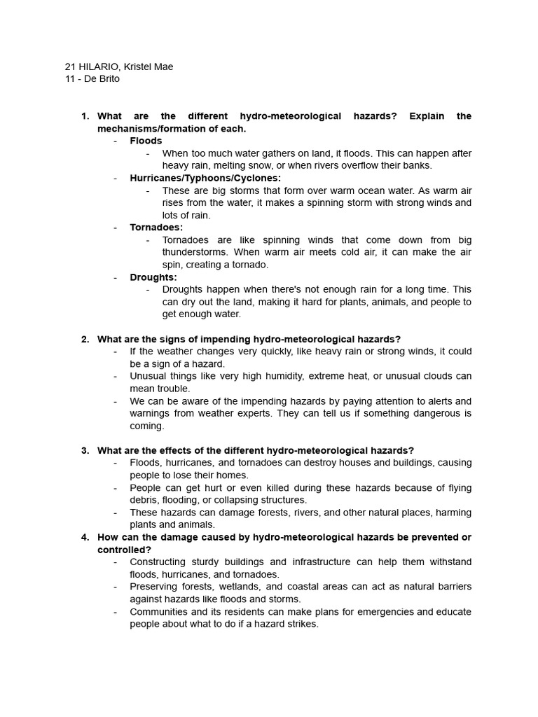 21 HILARIO_DRRR Note Taking Skills | PDF | Tropical Cyclones ...