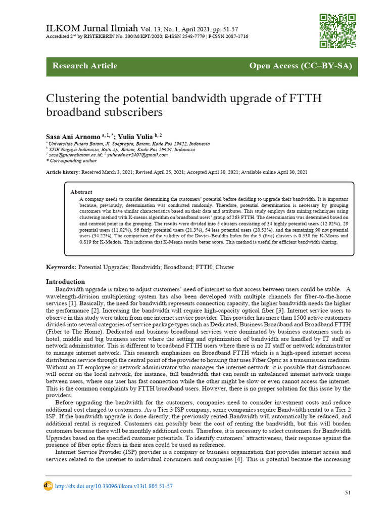 Clustering The Potential Bandwidth Upgra | PDF | Fiber To The X ... Clustering The Potential Bandwidth Upgra | PDF | Fiber To The X ...