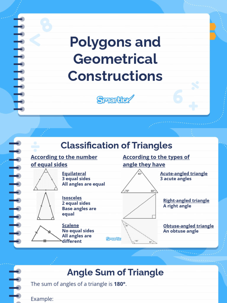 Classification, Angle Sum, Exterior Angles of Triangle | PDF