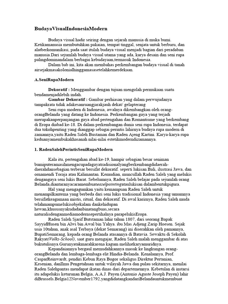 Budaya Visual Indonesia Modern | PDF