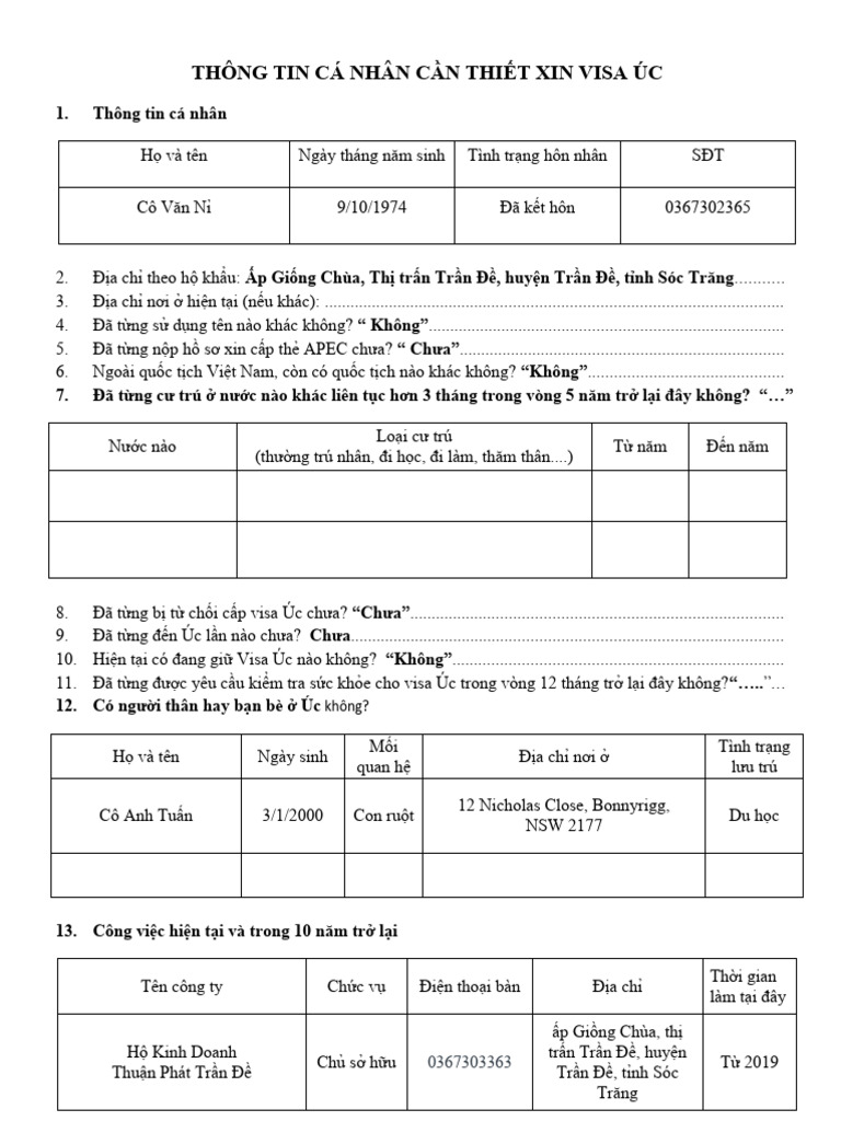 Form Nhan Than Uc | PDF