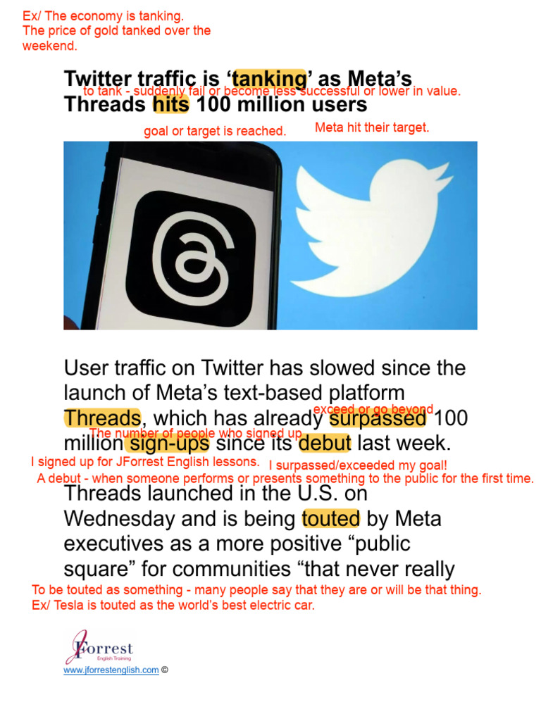 Twitter Traffic Drops as Threads Surges | PDF | Cyberspace | World Wide Web