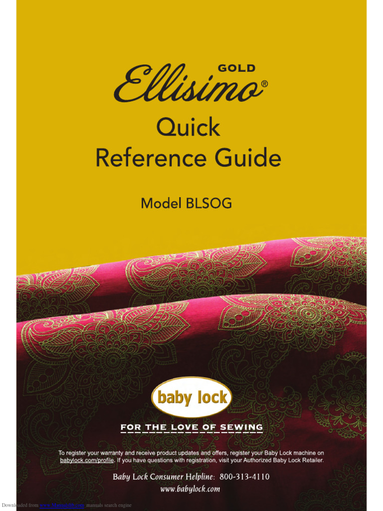 Baby Lock Ellisimo Gold Guide | PDF | Embroidery | Textile Arts