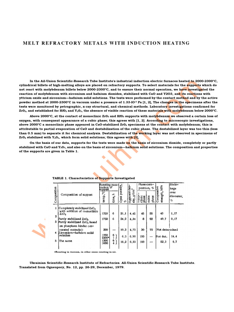 Melt Refractory Metals With Induction Heating 01619560 | PDF ...