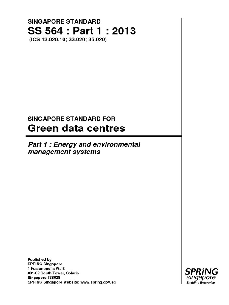 SS 564-Part 1-2013 - Green Data Centres (Energy and ENV MGMT System ...