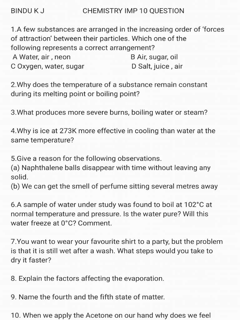 Chemistry Class 9 | PDF