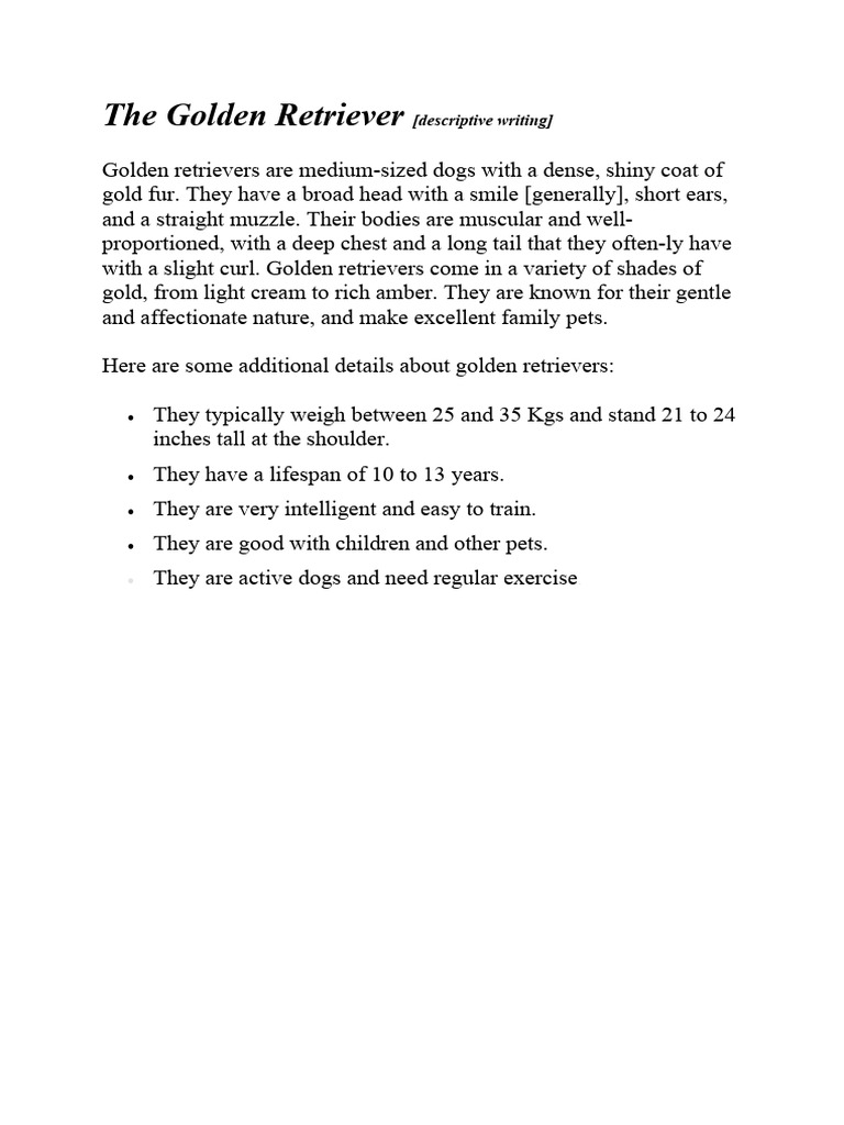 The Golden Retriever | PDF