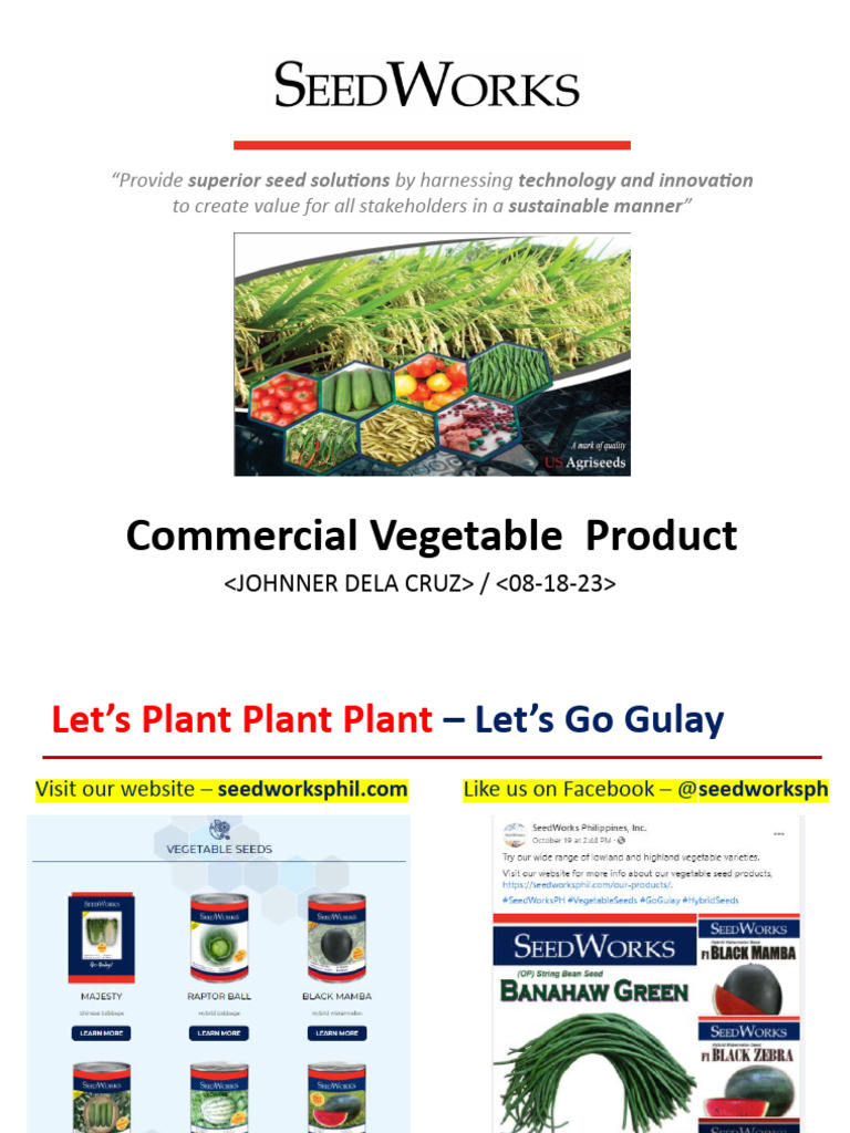SeedWorks Standard Presentation Vegetable | PDF | Fruit | Cucurbita
