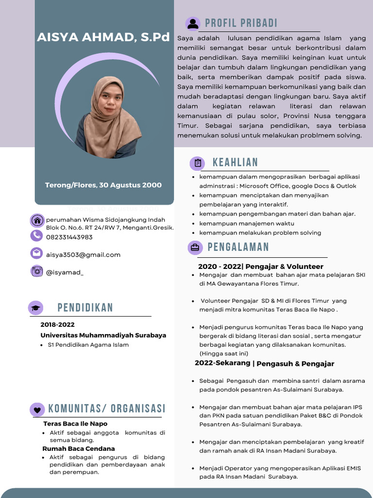 Contoh Format CV Gen Z | PDF | Karier & Perkembangan