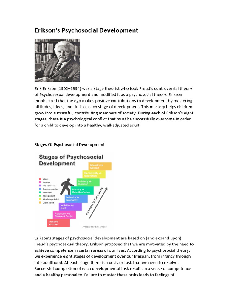 Erikson's Psychosocial Development | Download Free PDF | Sigmund Freud ...