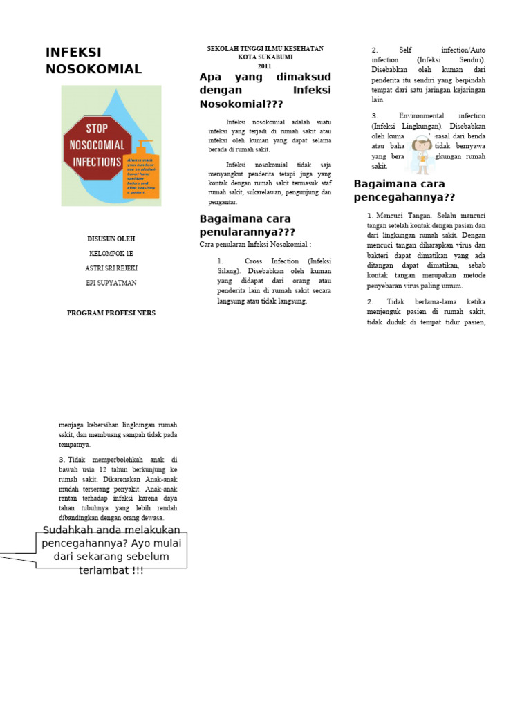 Leaflet Infeksi Nosokomial | PDF