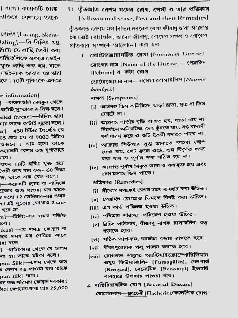 Sericulture (Diseases Symptoms and Remedies + Prospects + Moriculture ...