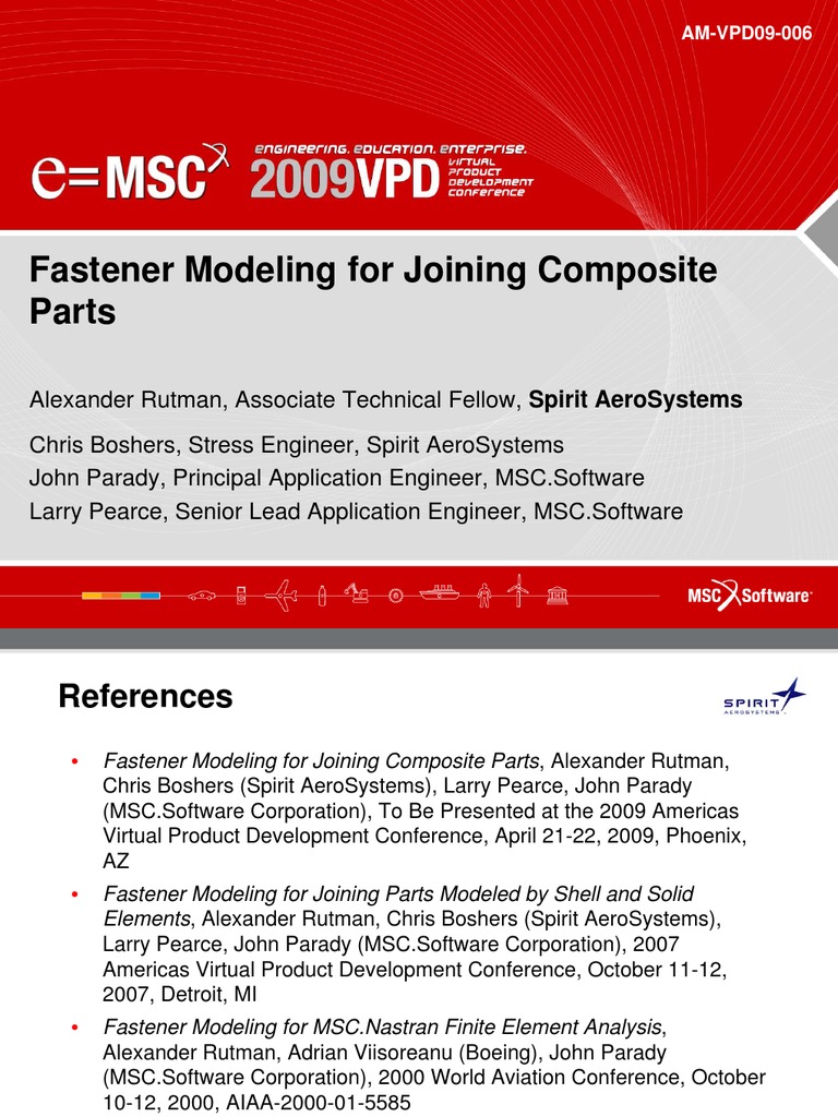 MSC Fastener Modeling For Joining Composite Parts 06-SpiritAero ...