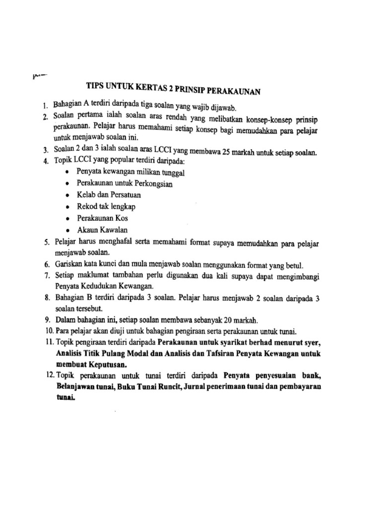 NOTA RINGKAS (FORM 5 ACC) | PDF