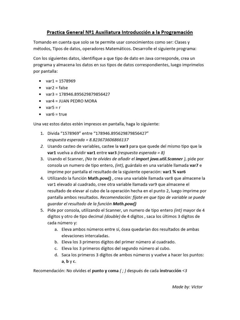 Programación Java: Tipos de Datos y Operaciones | PDF | Tecnología