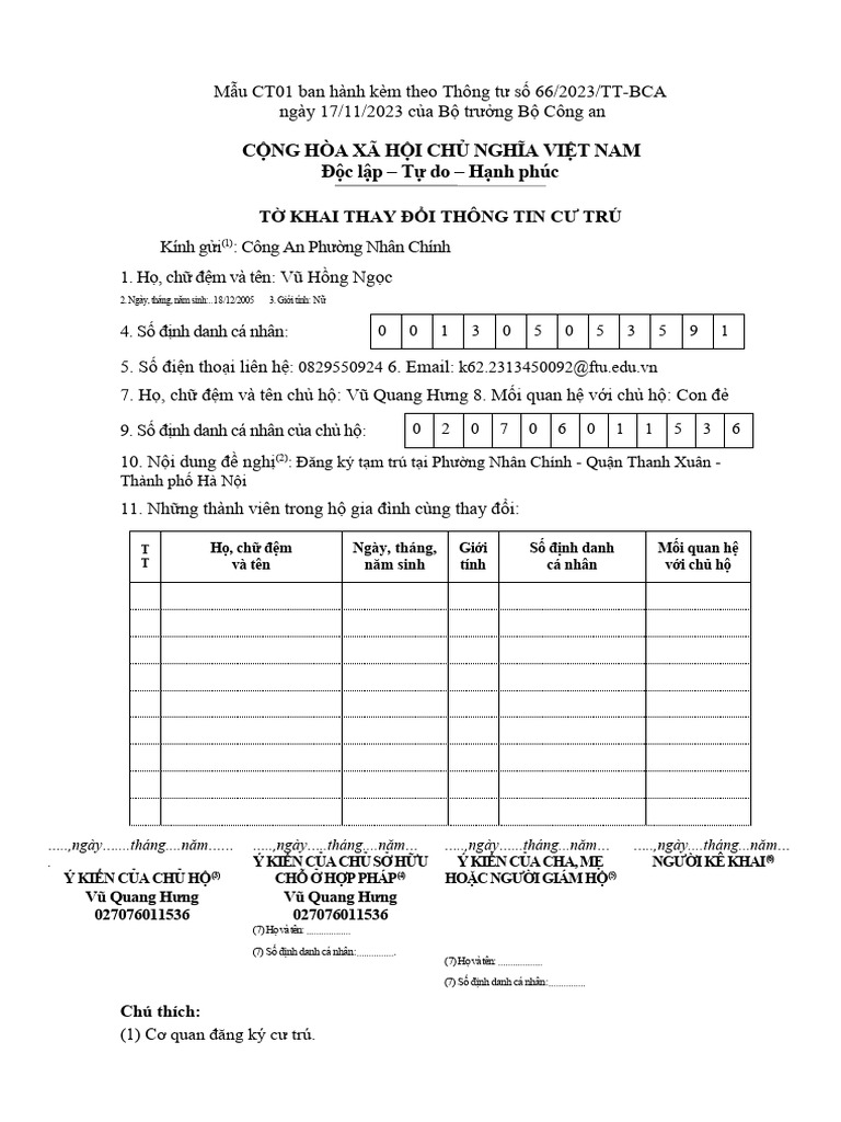 CT01 Thông Tư 66 | PDF