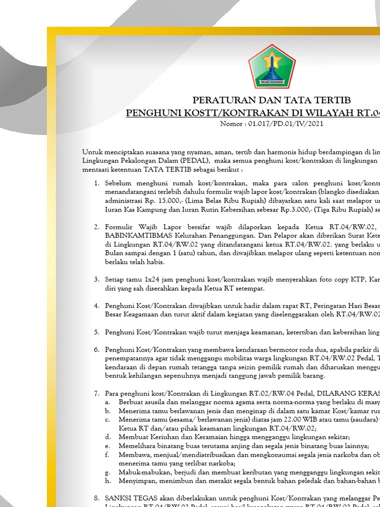 Peraturan Dan Tata Tertib | PDF | Hukum | Griya & Taman