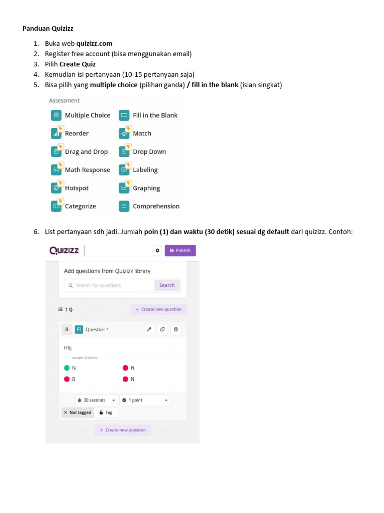 Panduan Quizizz | PDF