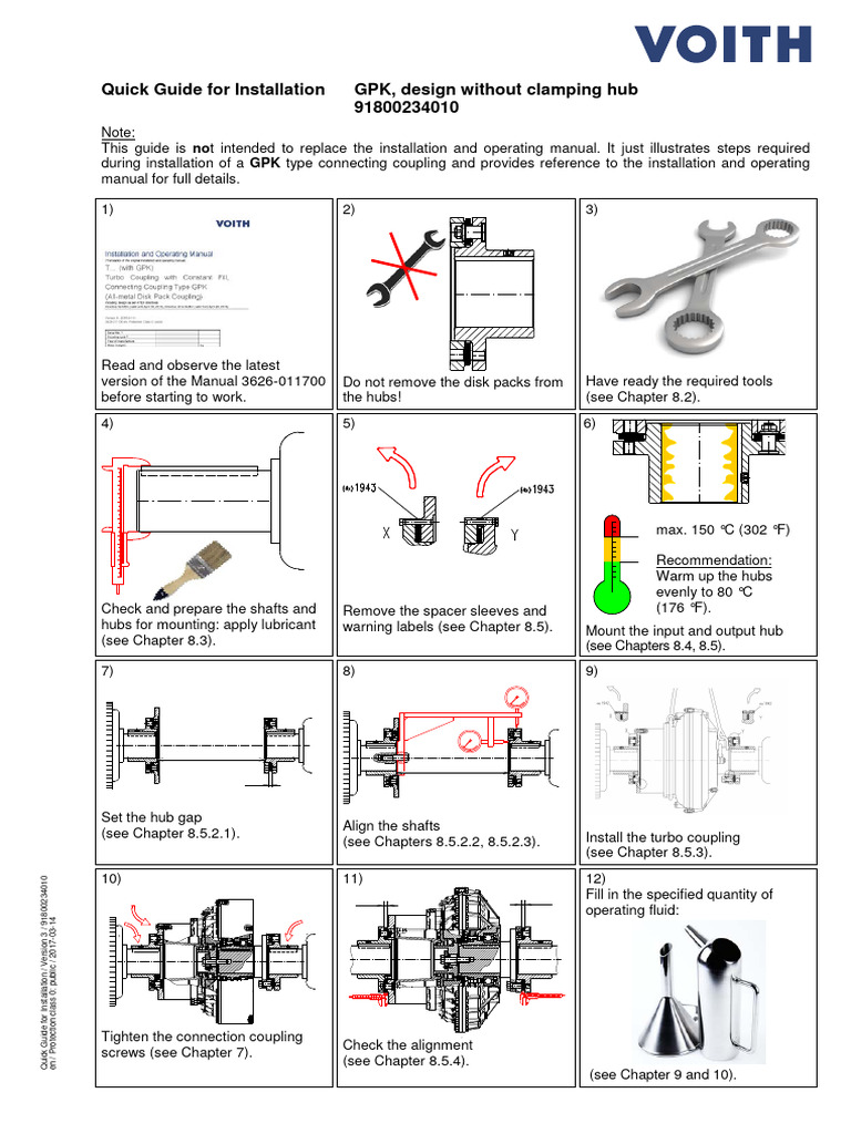Voith Quick Guide GPK Coupling | PDF | Manufactured Goods | Mechanical ...