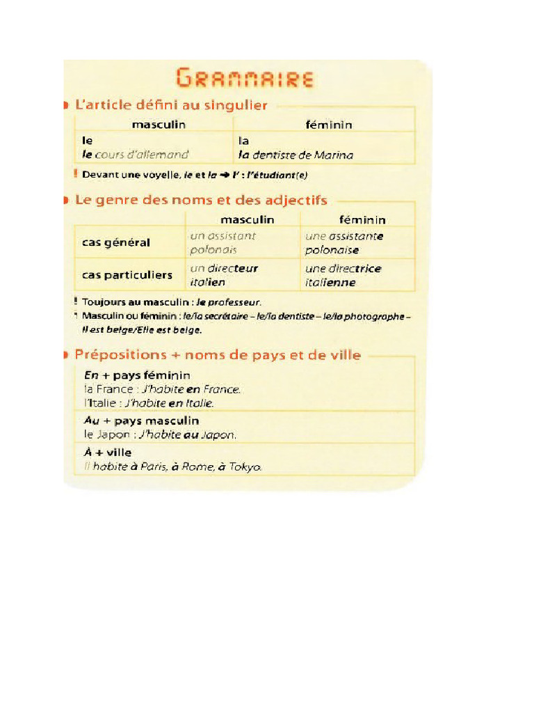 Grammaire 2 | PDF