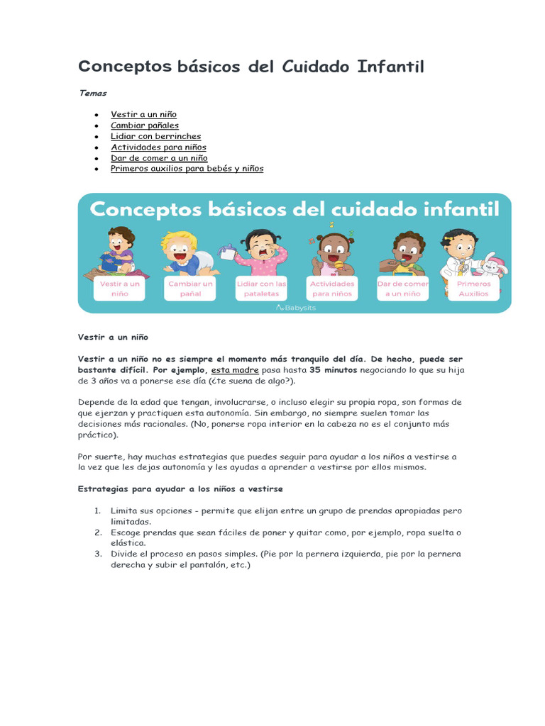 Guía Esencial de Cuidado Infantil | PDF | Alimentos | Alergia