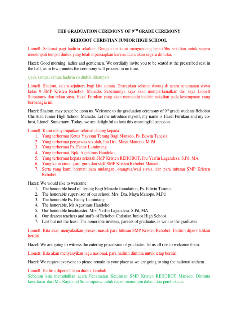 The Graduation Ceremony of 9TH Grade Ceremony - 061949 | PDF