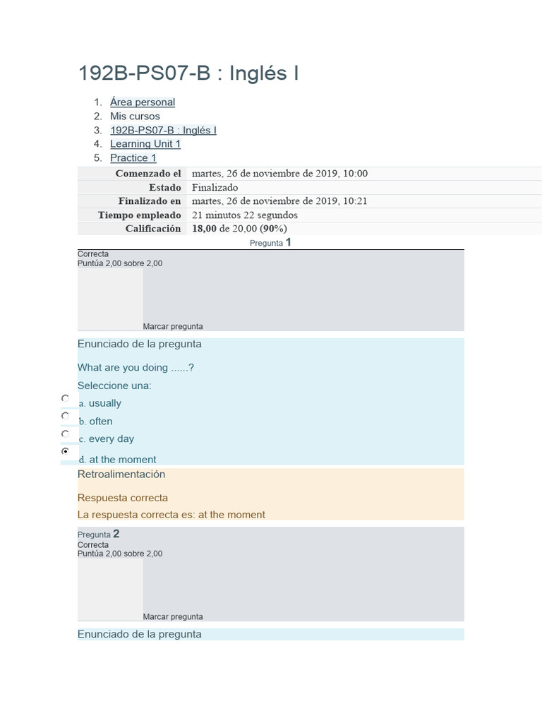 192B-PS07-B: Inglés I | PDF