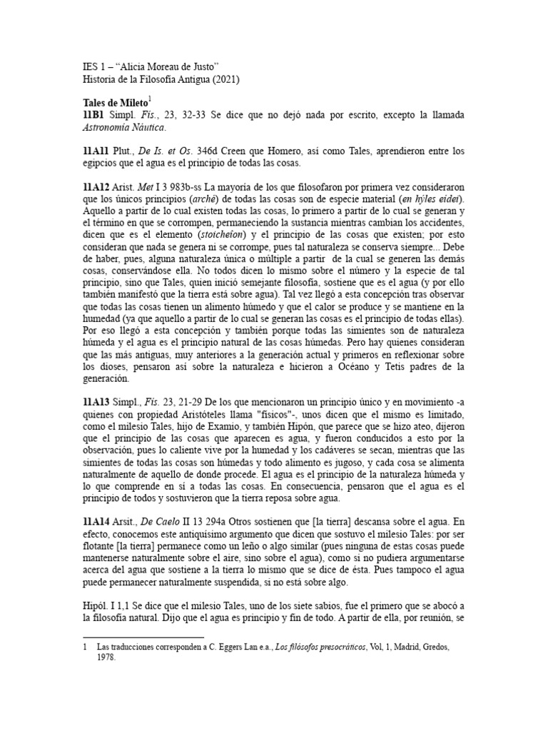 UNIDAD 2 Milesios | PDF | Filosofía griega antigua