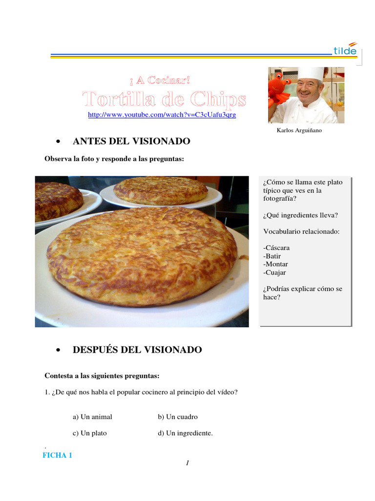 Teaching Activities A2 b1 A Cocinar | PDF | Cocina | Alimentos