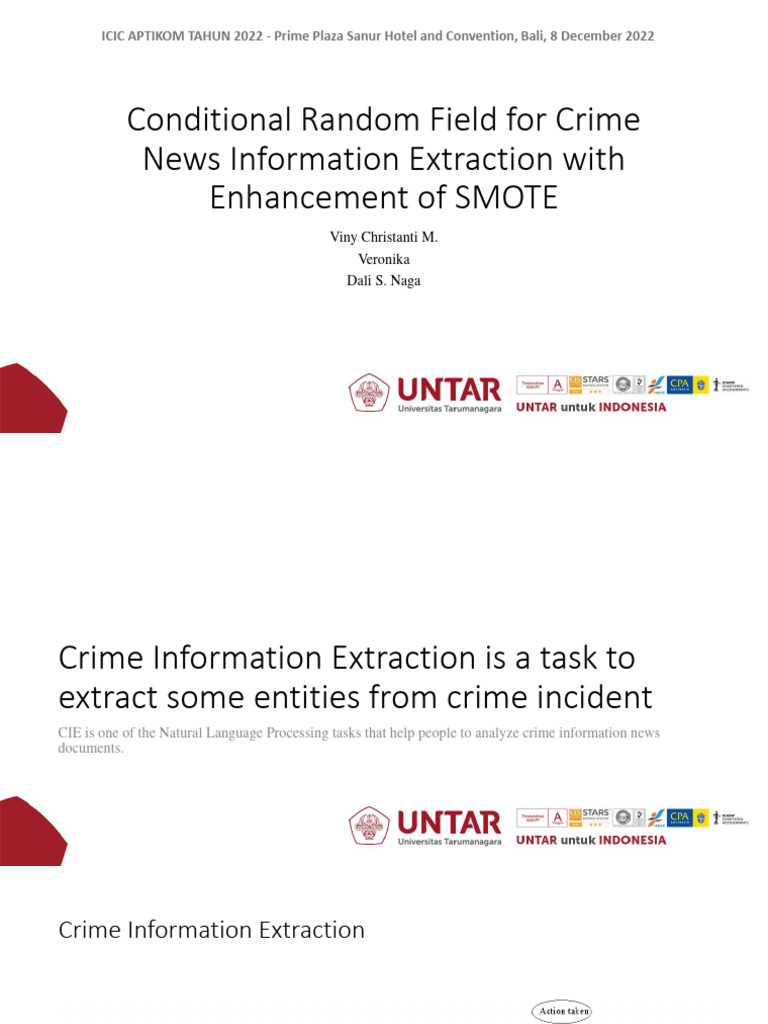 Conditional Random Field For Crime News Information Extraction | PDF