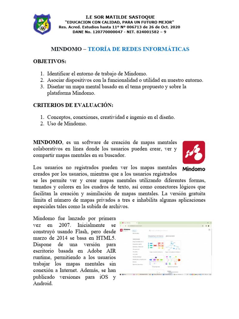 Mindomo y Redes Informáticas 10°-1 | PDF | Internet | Informática