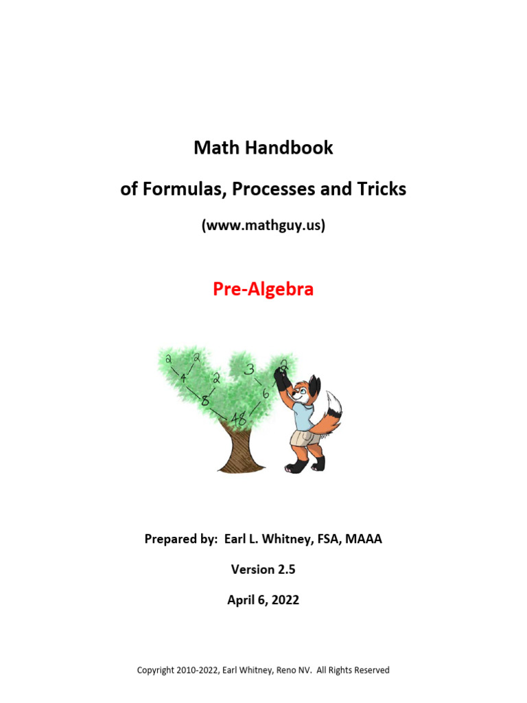 Pre Algebra Handbook | PDF | Area | Triangle