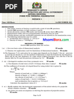 Pre-Mock Physics PP1 QS 2025 | PDF | Gases | Physical Phenomena