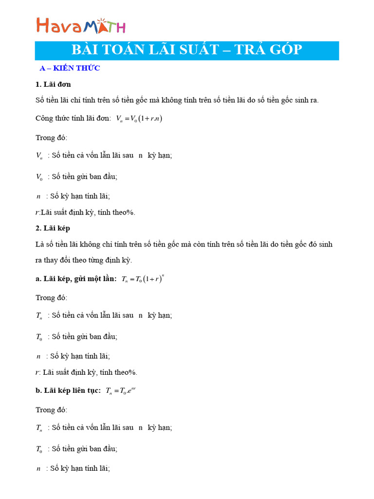 Trac Nghiem Lai Suat | PDF