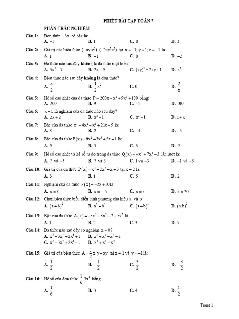 Bu I 50 - BTVN | PDF