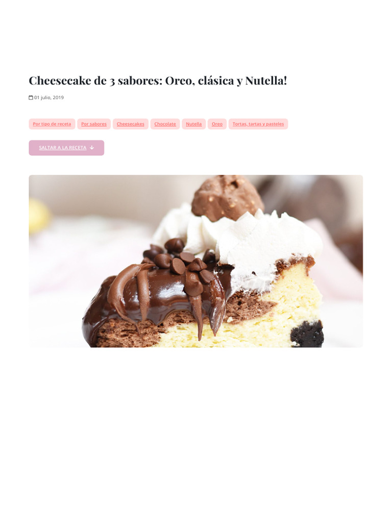 Cheesecake de 3 sabores- Oreo, clásica y Nutella! - Anna's Pasteleria | PDF | Tarta de queso ...