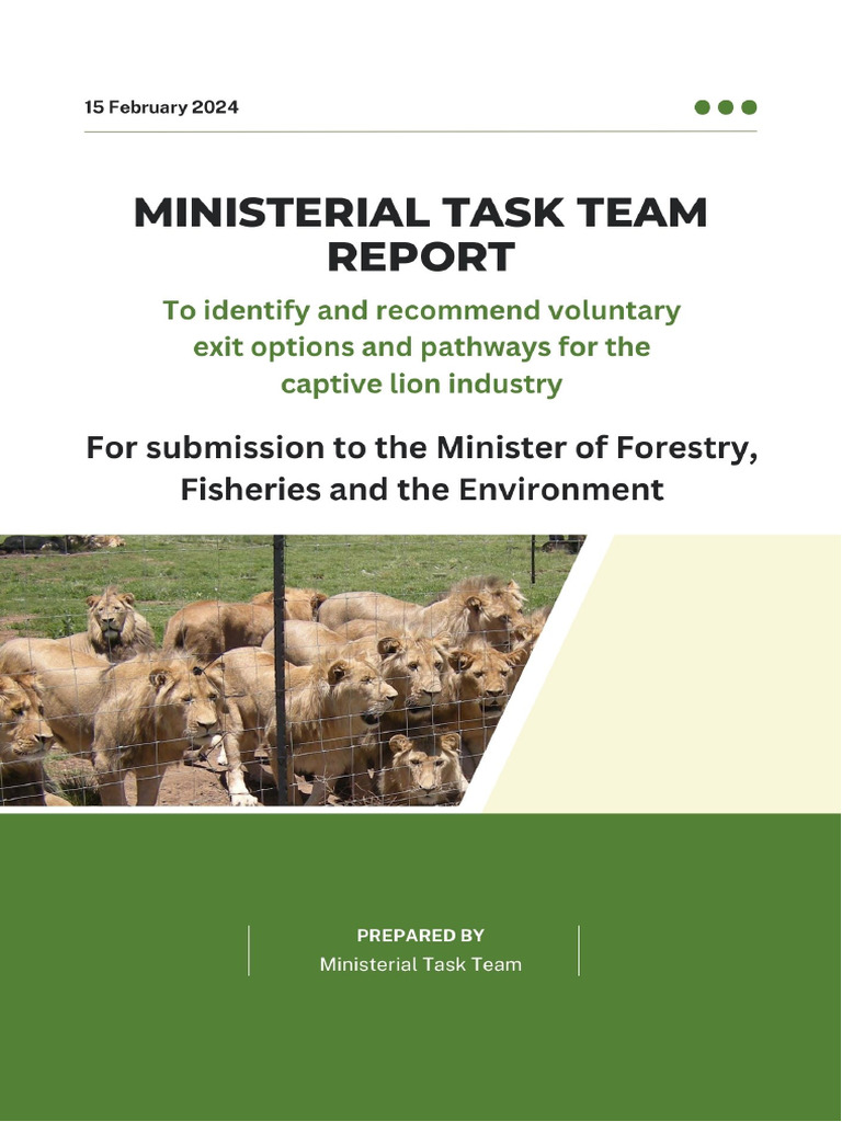 Voluntary Exit Strategies for Captive Lions | PDF | Regulatory ...