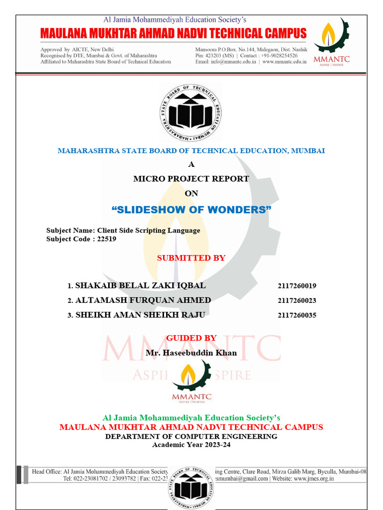 Updated MIcro Project Report Format | PDF