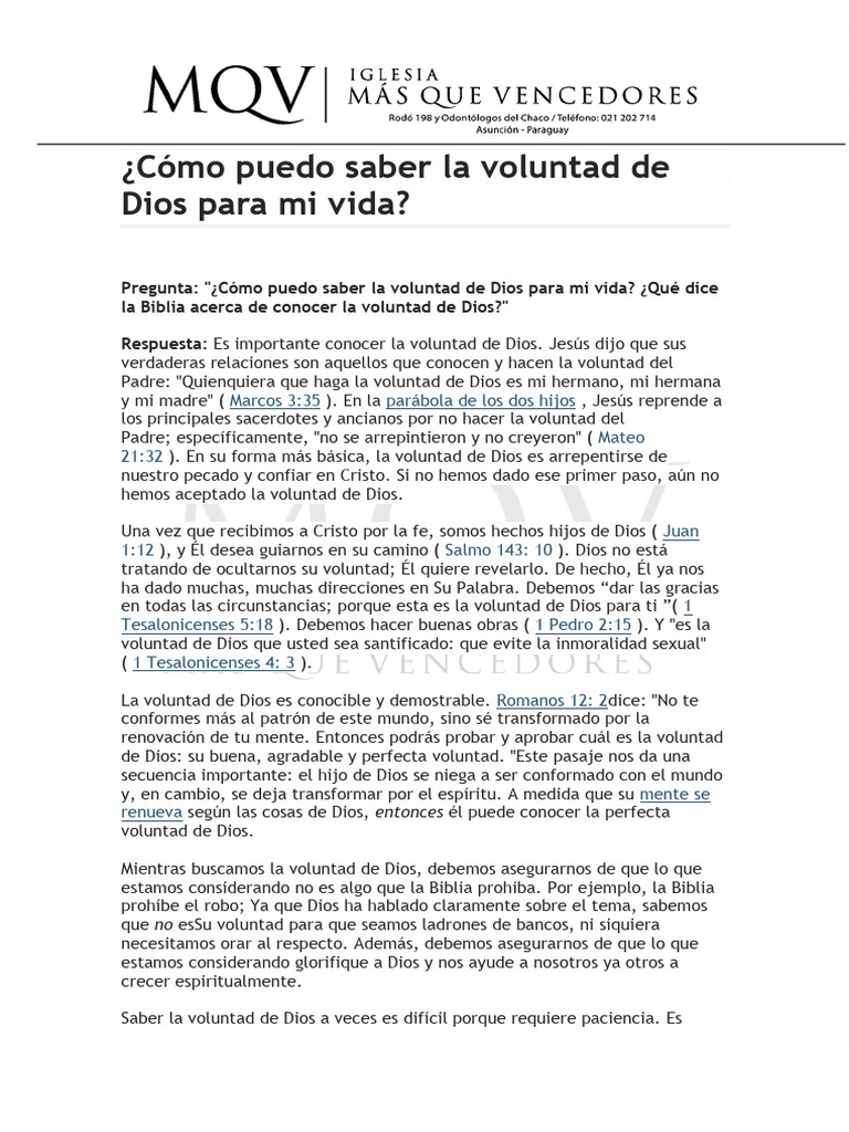 Leccion 74 Como Puedo Saber La Voluntad de Dios | PDF | Jesús | Dios