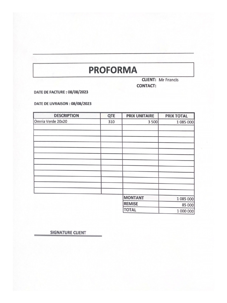 PROFORMA | PDF