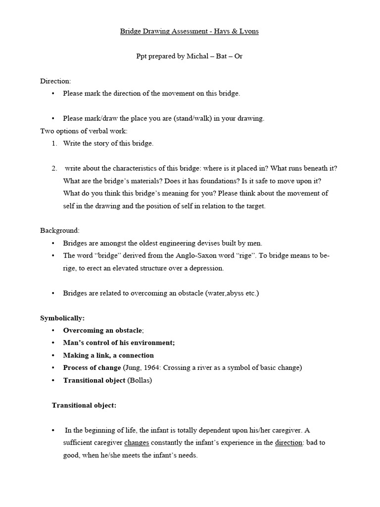 Bridge Drawing | PDF | Attachment Theory | Psychology