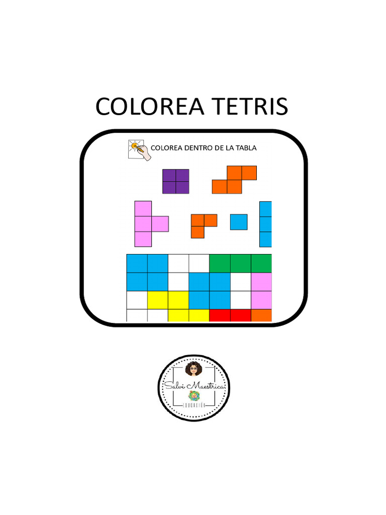 Colorea Tetris: Actividad Educativa | PDF