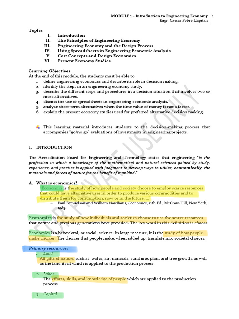 MODULE1-IntroductiontoEngineeringEconomy2022 | PDF | Economics ...