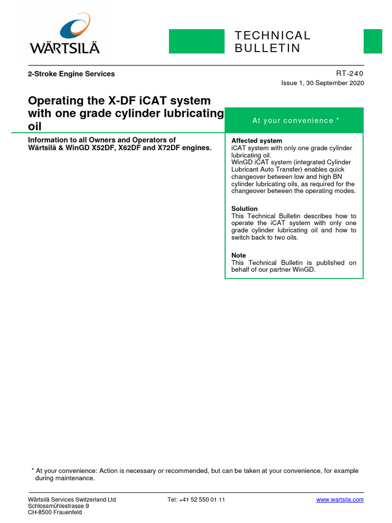 SL - Wartsila - Technical Bulletin - 2020 - RT-240 - Operating The X-DF ...