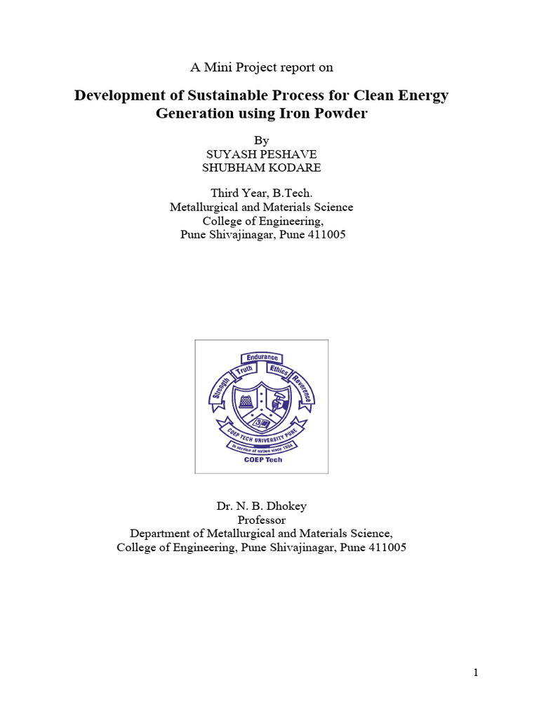1a-Final Miniproject Report-Suyash | PDF | Combustion | Fuels