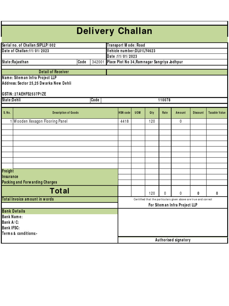 Delivery Challan | PDF