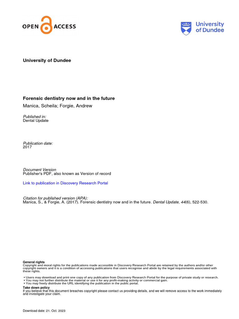 Dent Update 2017 44 522 530 3 | PDF | Dentistry | Tooth