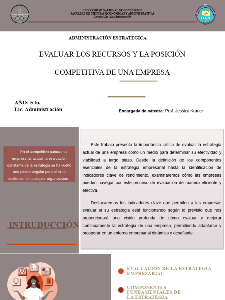 Grupo 2 Evaluar Los Recursos y La Posición Competitiva de Una Empresa ...